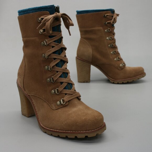 UGG | Shoes | Ugg Ladies Fabrice Brown Suede Laceup Wool Felt Lined ...